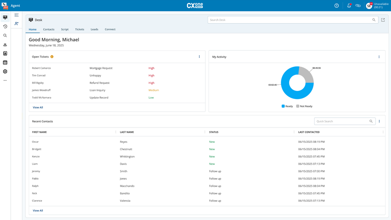 Agent Desktop Workspace | NiCE